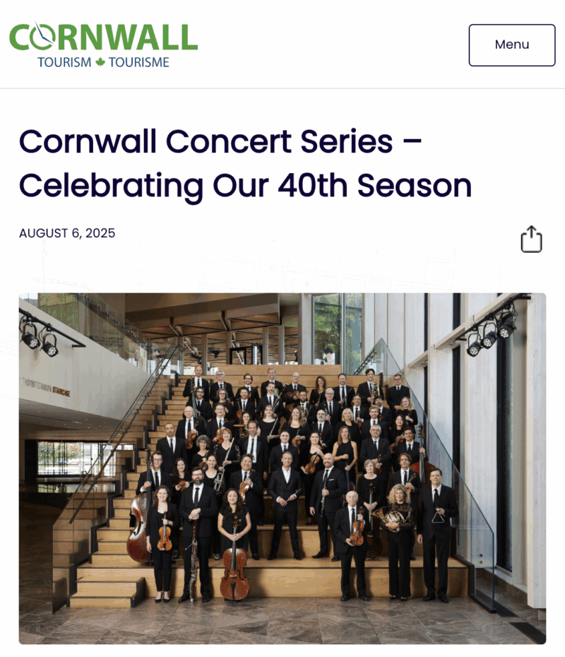Cornwall Concert Series | Concerts en série de Cornwall